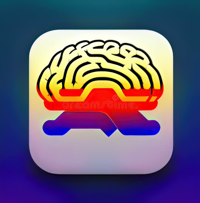 Brain Training Software App Icon. Generative AI. Stock Illustration ...