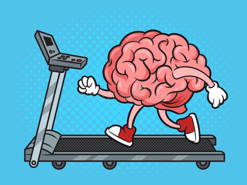 Brain Training on a Treadmill Pinup Pop Art Vector Stock Vector ...