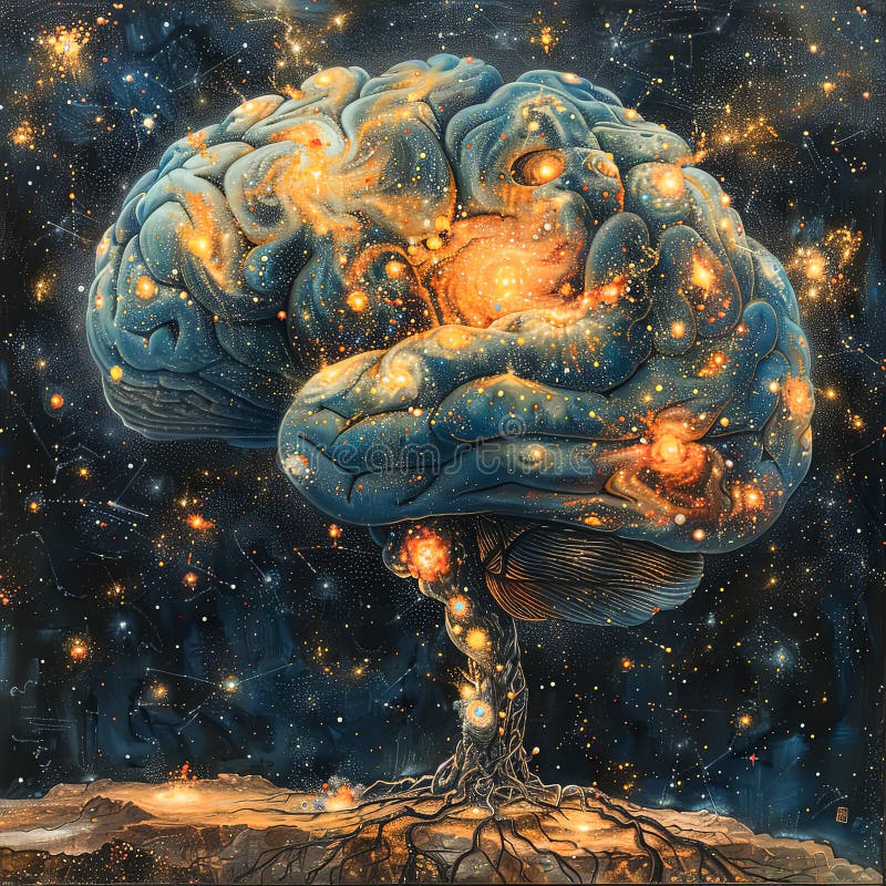 A Brain with a Tree Growing Out of it Stock Photo - Image of power ...