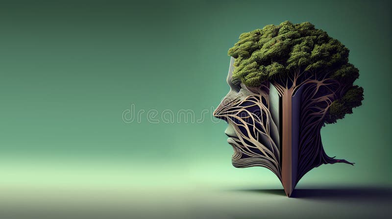 Brain Tree Grows from the Book, Education and Mind Growth Concept ...
