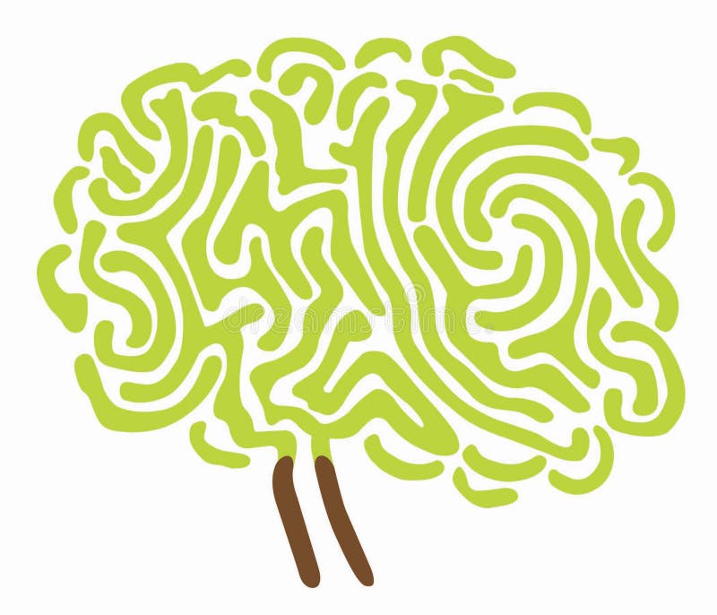 Brain tree illustration stock vector. Illustration of green - 15664539