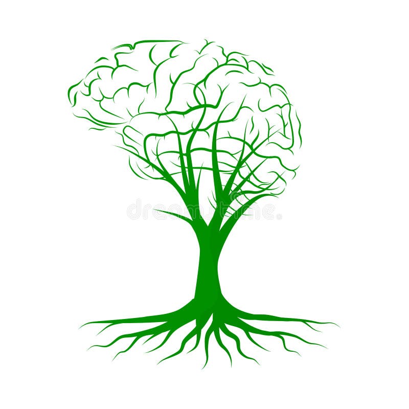 Brain Tree. Tree of Knowledge. Environmental or Psychological Concept ...