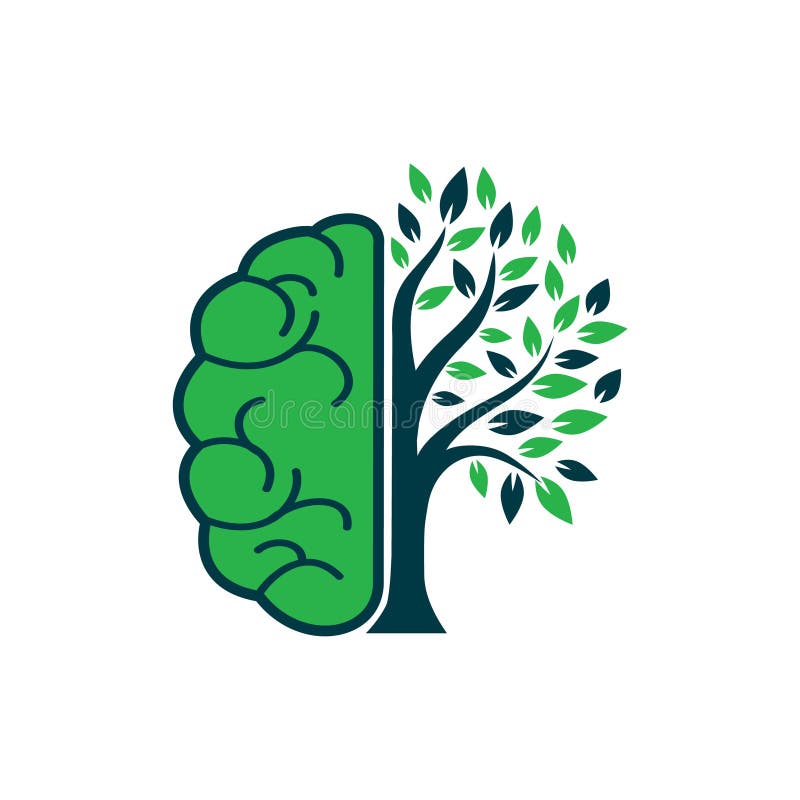 Brain Tree Logo Concept Design Stock Illustration - Illustration of ...