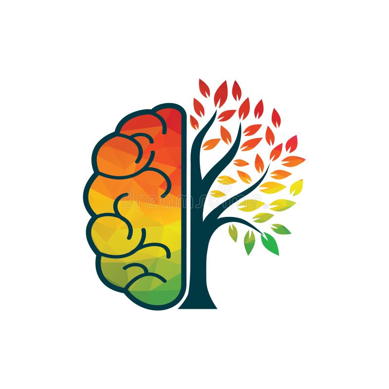 Brain Tree Logo Concept Design Stock Illustration - Illustration of ...