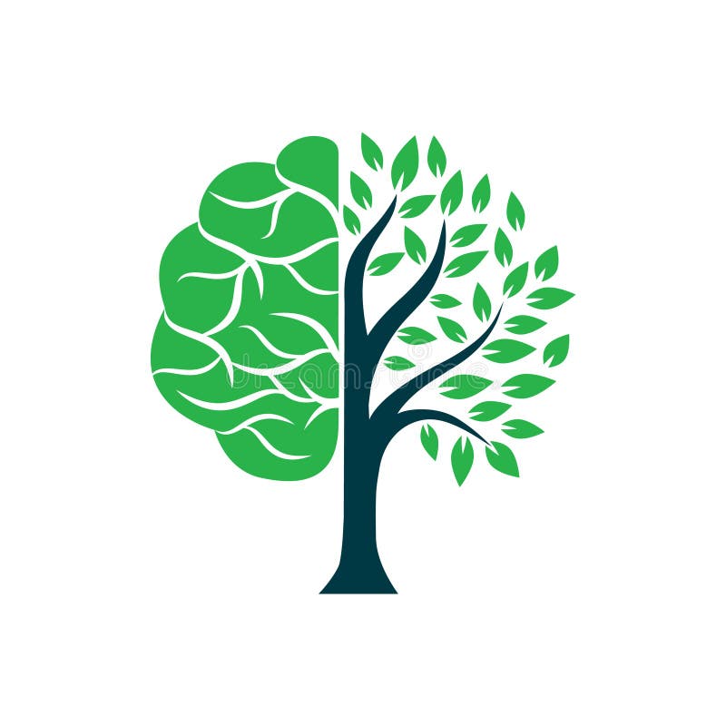 Brain Tree Logo Concept Design Stock Illustration - Illustration of ...