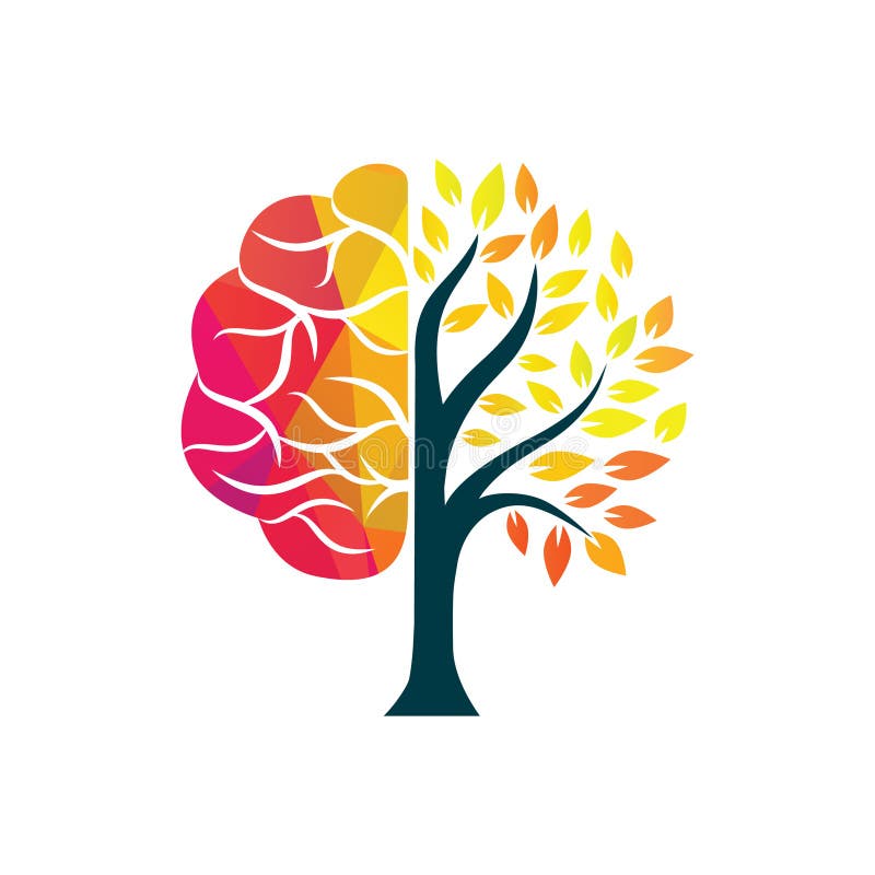 Brain Tree Logo Concept Design Stock Illustration - Illustration of ...