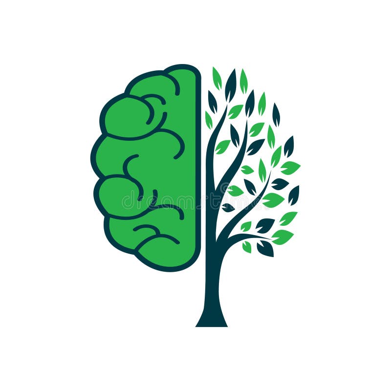 Brain Tree Logo Concept Design Stock Illustration - Illustration of ...