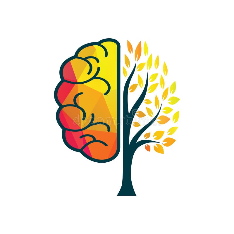 Brain Tree Logo Concept Design Stock Illustration - Illustration of ...