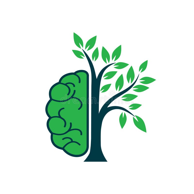 Brain Tree Logo Concept Design Stock Illustration - Illustration of ...