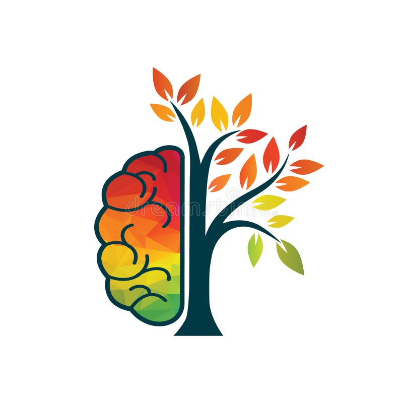 Brain Tree Logo Concept Design Stock Illustration - Illustration of ...