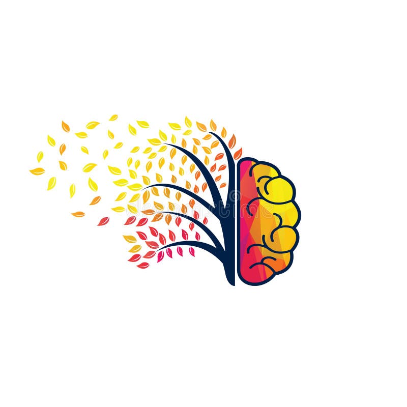 Brain Tree Logo Concept Design Stock Illustration - Illustration of ...