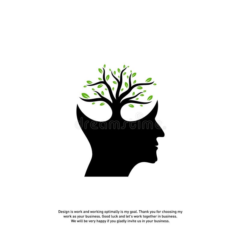 Brain with Tree Logo Design Concept, People Head with Tree Logo ...
