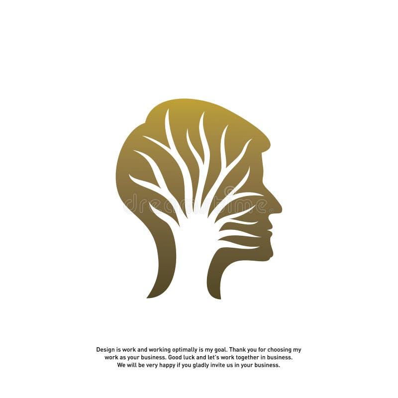 Brain with Tree Logo Design Concept, People Head with Tree Logo ...