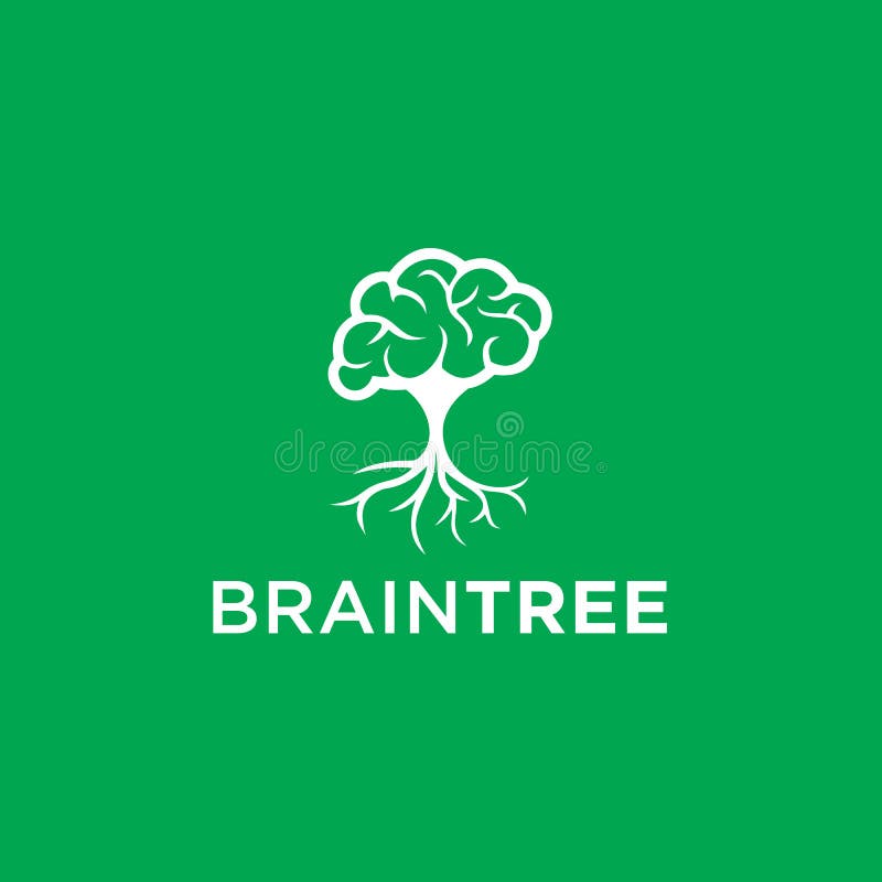 Brain Tree Logo Design Vector Illustration Stock Vector - Illustration ...