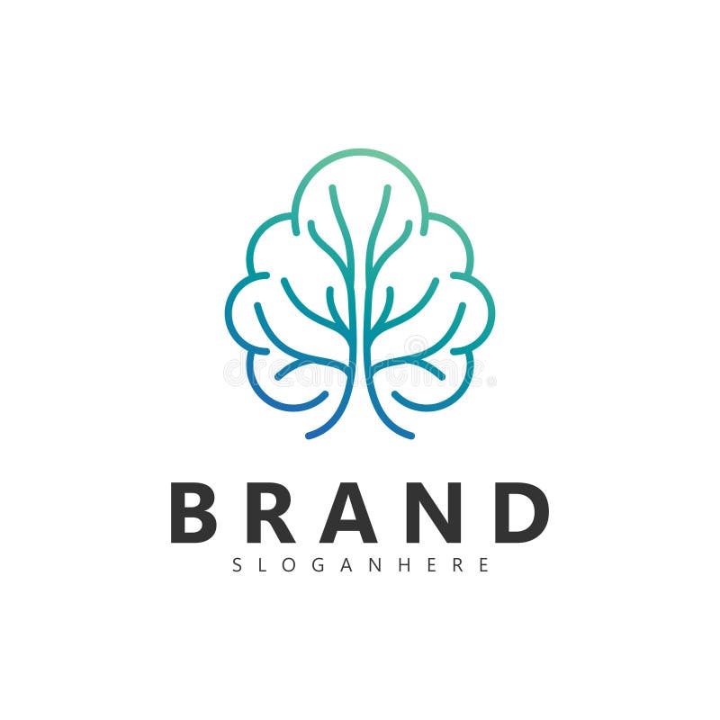 Brain Tree Logo Design Inspiration Vector Icon. Stock Vector ...