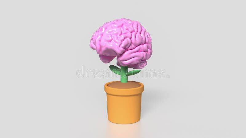 The Brain Tree in Plant for Business or Idea Concept 3d Rendering Stock ...