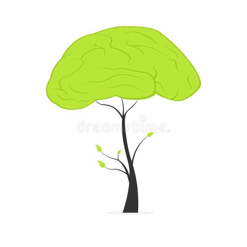 Brain Tree Green Logo stock vector. Illustration of corporate - 128051261