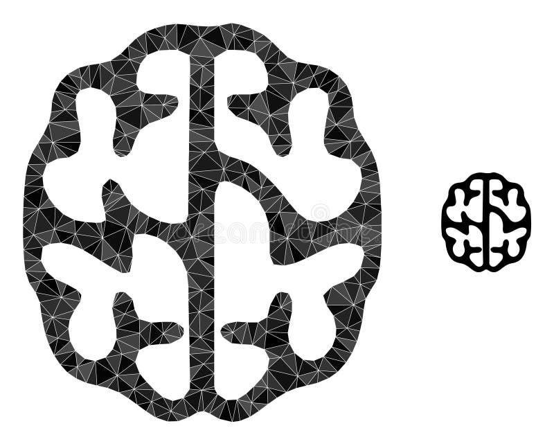 Brain Triangle Lowpoly Flat Icon Stock Vector - Illustration of ...
