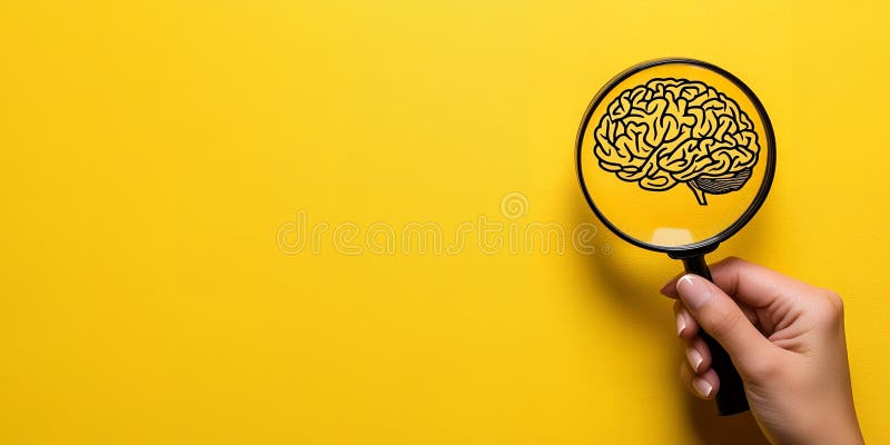Brain Under a Magnifying Glass Stock Illustration - Illustration of ...