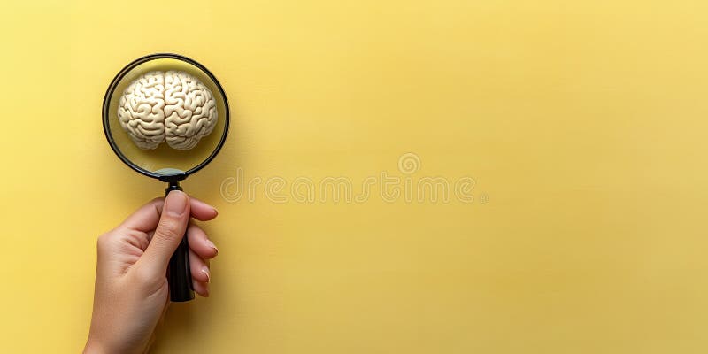 Brain Under a Magnifying Glass Stock Illustration - Illustration of ...