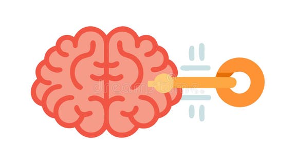 Brain Unlock Key: Cognitive Insight and Problem-solving, Vector Design ...