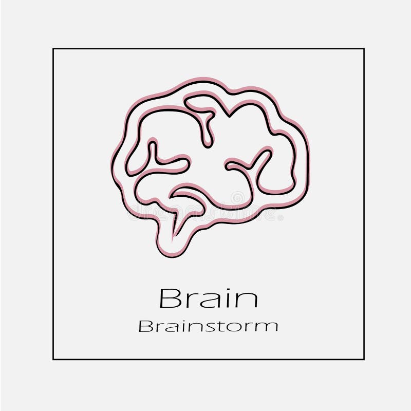 Brain Vector Icon Eps 10. Brainstorm Simple Isolated Outline ...