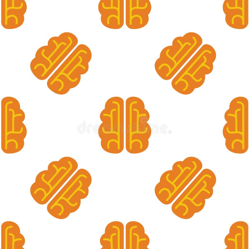 Brain Vector Icon Seamless Pattern Stock Vector - Illustration of ...
