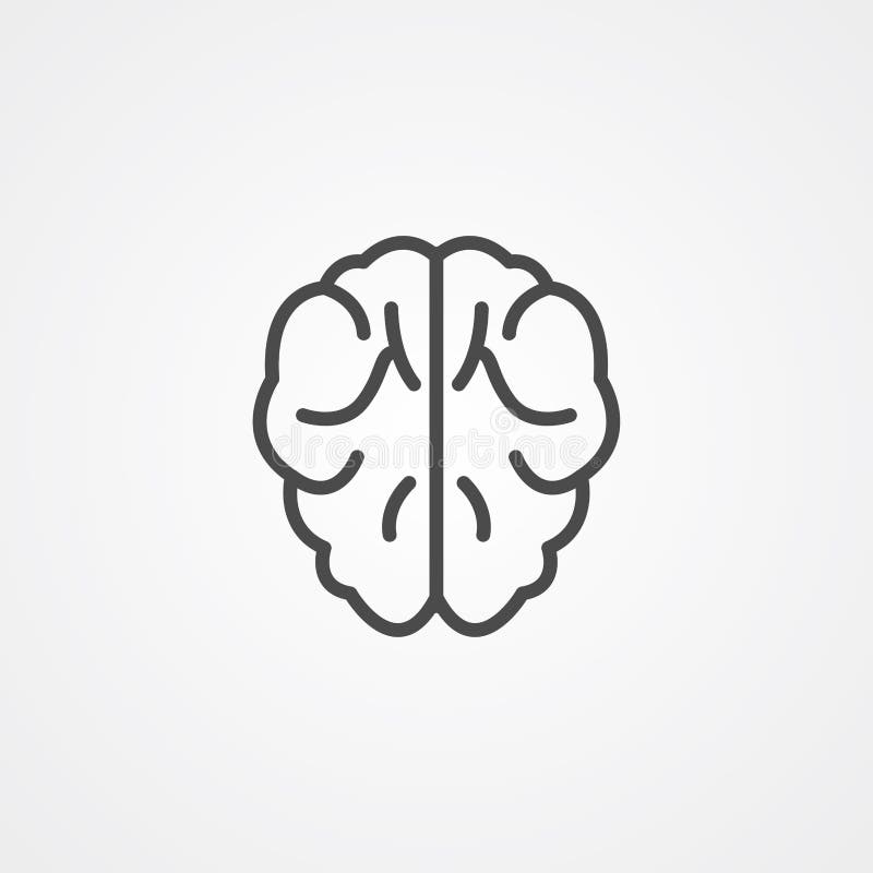 Brain Vector Icon Sign Symbol Stock Vector - Illustration of knowledge ...