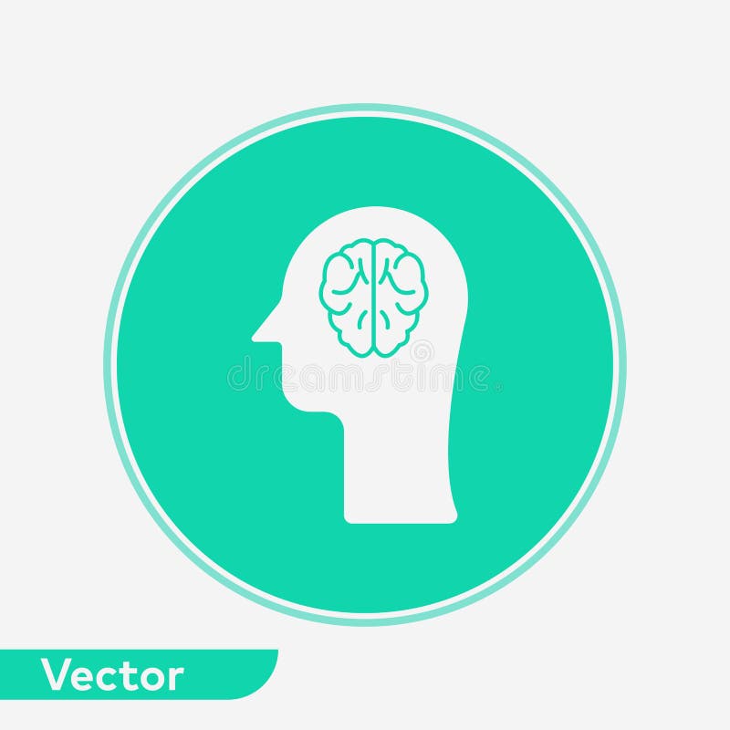Brain Vector Icon Sign Symbol Stock Vector - Illustration of abstract ...
