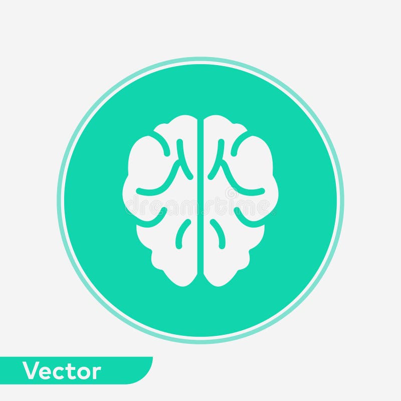 Brain Vector Icon Sign Symbol Stock Vector - Illustration of background ...