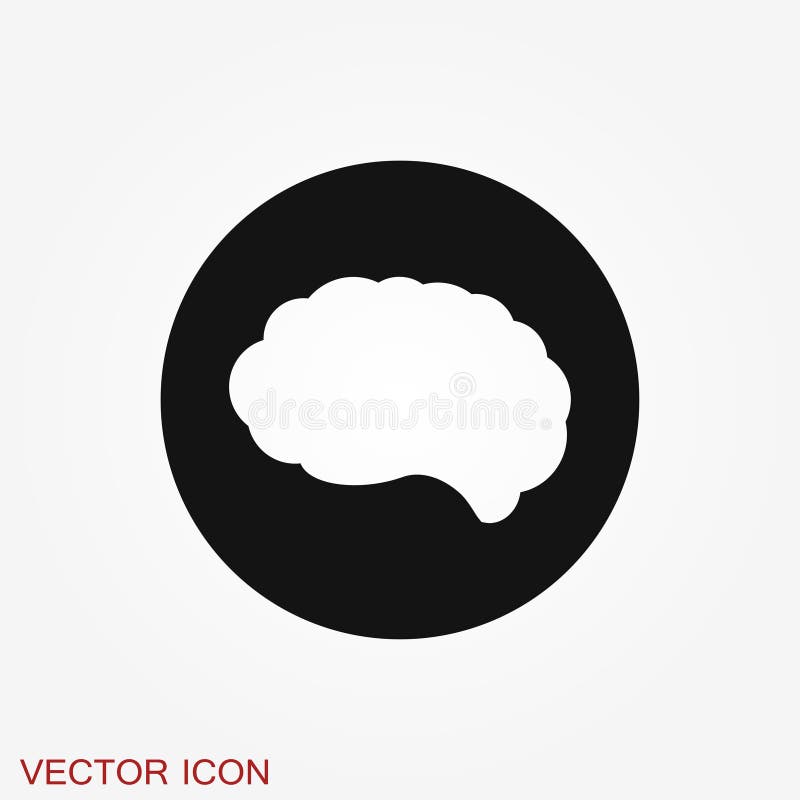 Brain Vector Icon. Simple Illustration Isolated on Background Stock ...