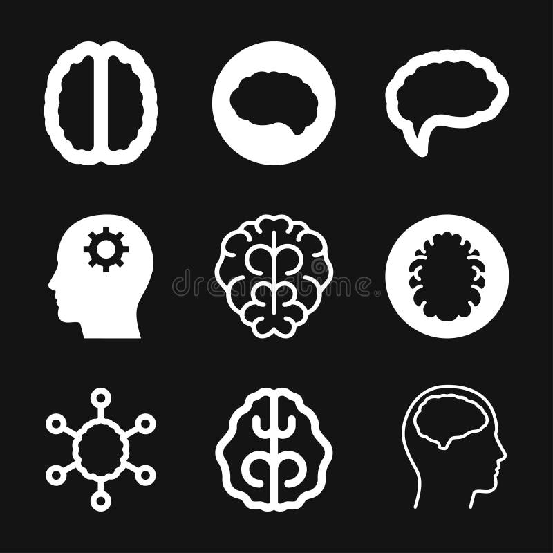 Brain Vector Icon. Simple Illustration Isolated on Background Stock ...