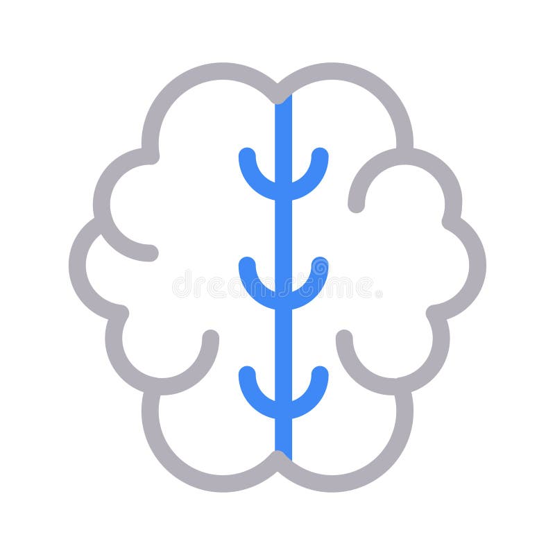 Brain Colour Line Vector Icon Stock Illustration - Illustration of flat ...