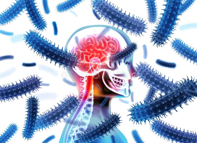 Brain viral infection stock illustration. Illustration of science ...