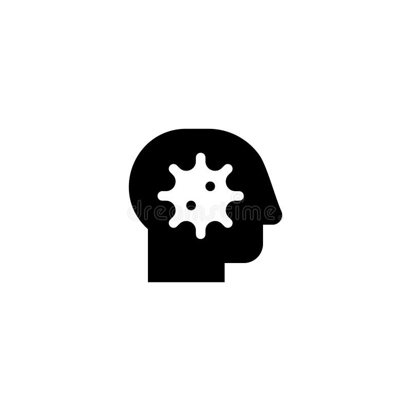 Brain Virus or Infection Vector Icon. Virus in Had Symbol Isolated ...