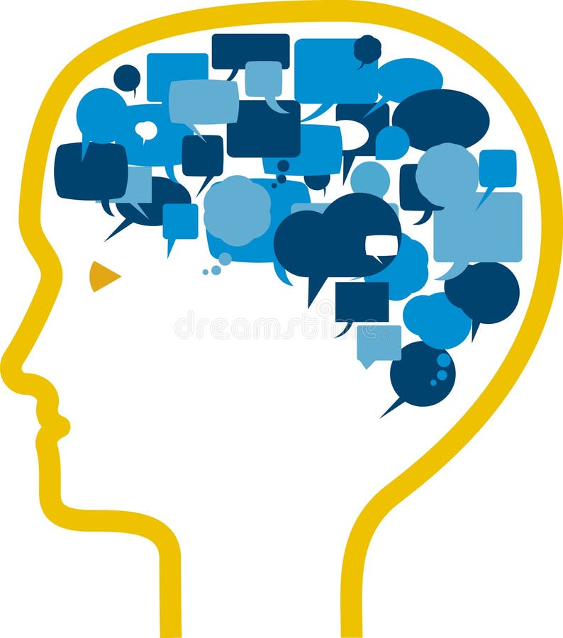 Brain voices (vector) stock vector. Illustration of voice - 4230664
