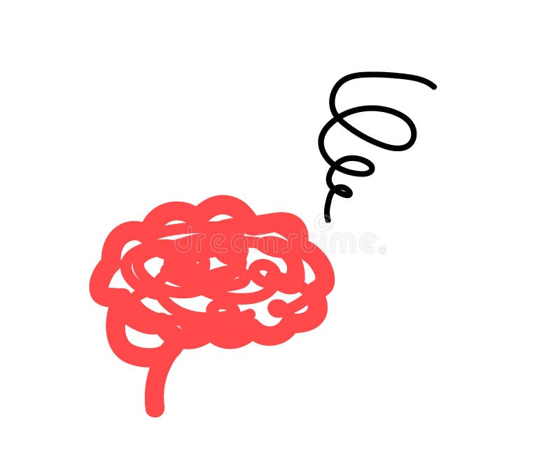 Brain and Vortex on a White Background. Cartoon Stock Illustration ...
