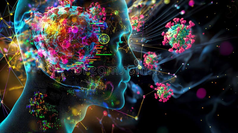 Brain Vs. Virus; Abstract Concept Stock Image - Image of abstract ...