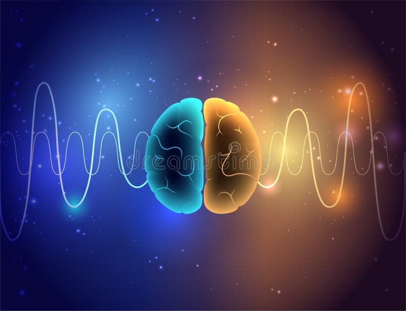 Brain wave 3D concept stock vector. Illustration of background - 232936318