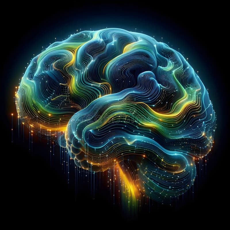Brain Wave on Abtract Background. Meditation, Relax, Neural Network ...
