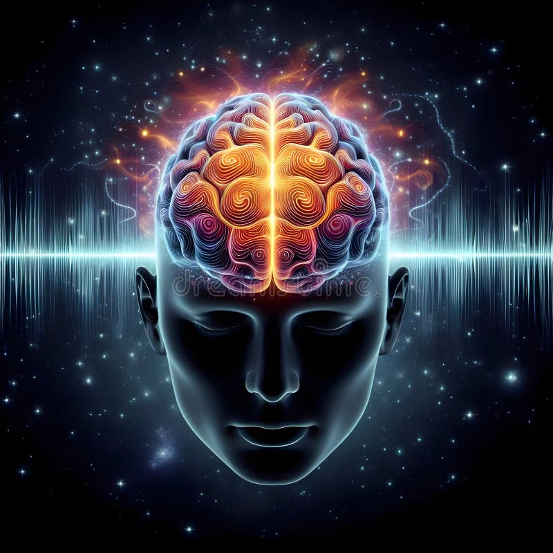 Brain Wave on Abtract Background. Meditation, Relax, Neural Network ...