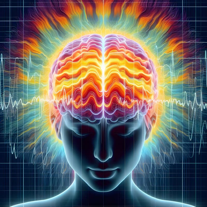 Brain Wave on Abtract Background. Meditation, Relax, Neural Network ...