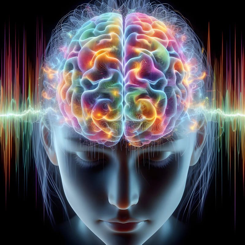 Brain Wave on Abtract Background. Meditation, Relax, Neural Network ...