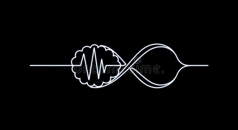 Brain Wave Infinity Symbol stock illustration. Illustration of design ...