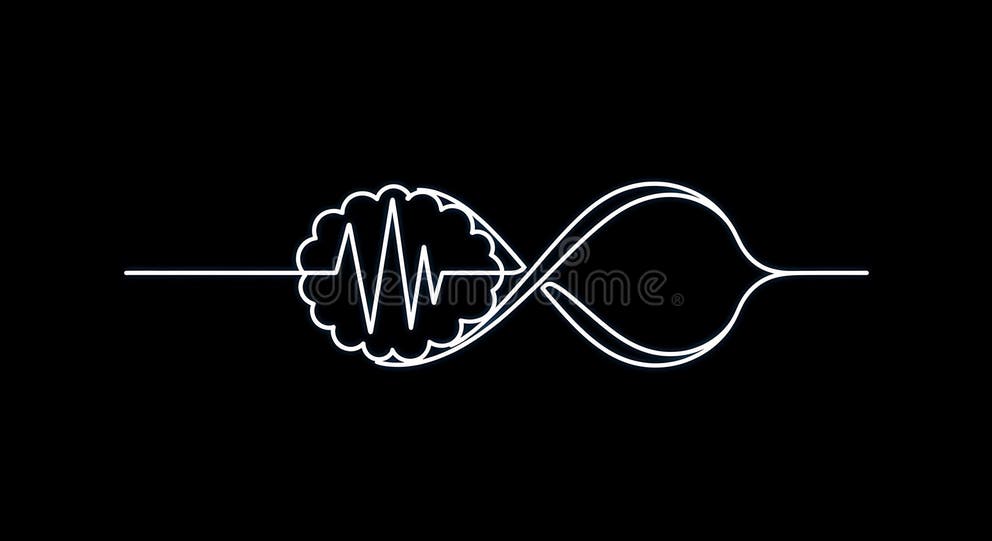 Brain Wave Infinity Symbol stock illustration. Illustration of design - 392971332