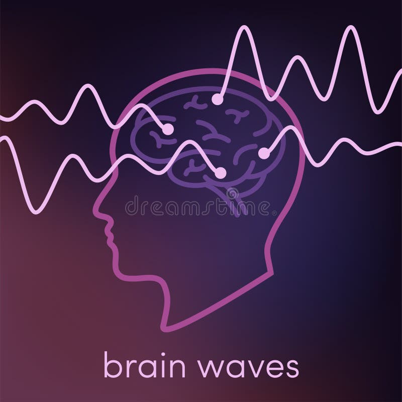 Brain waves vector concept stock illustration. Illustration of ...
