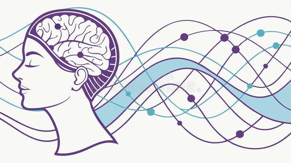 Brain , Waves Design, Mental Activity , Thought Process Art Vector ...