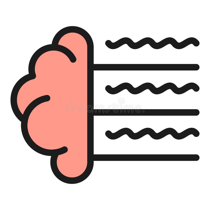 Brain Waves Icon Vector Flat Stock Vector - Illustration of mind ...