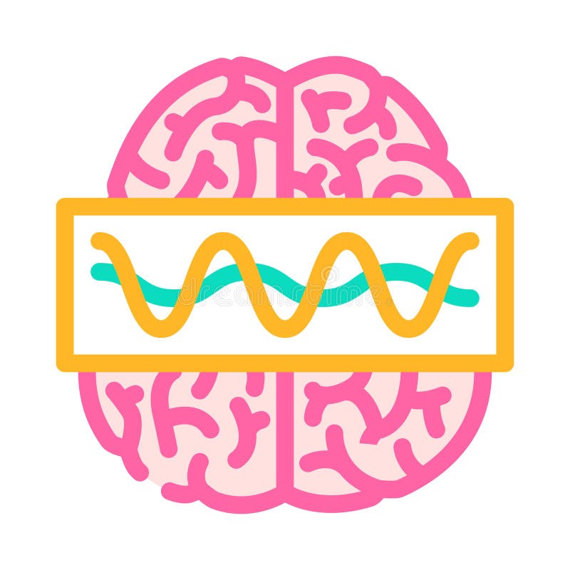 Brain Waves Study Color Icon Vector Illustration Stock Illustration ...