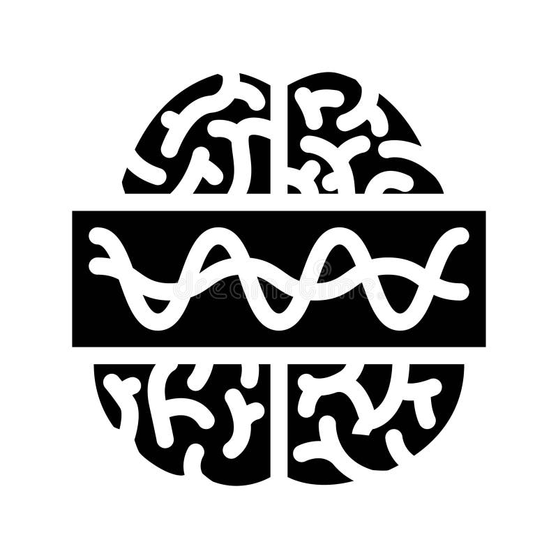 Brain Waves Study Glyph Icon Vector Illustration Stock Illustration ...